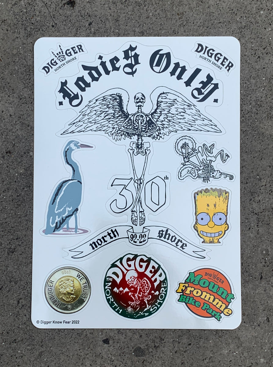 Ladies Only Sticker sheet – Digger Know Fear